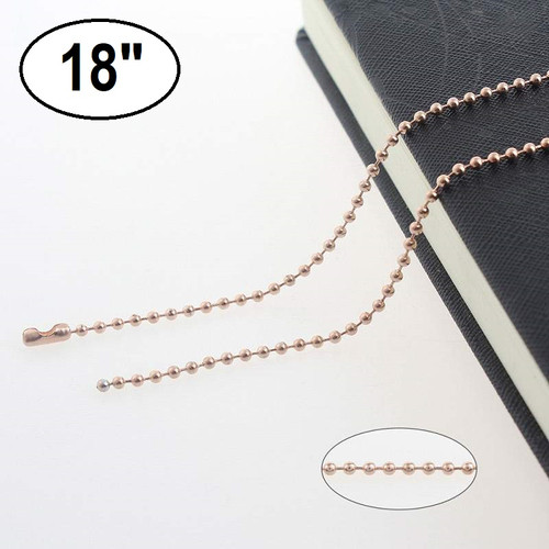 18" Stainless Steel Rose Gold Ball Chain (18-0032J) | SnapJewelryOnABudget