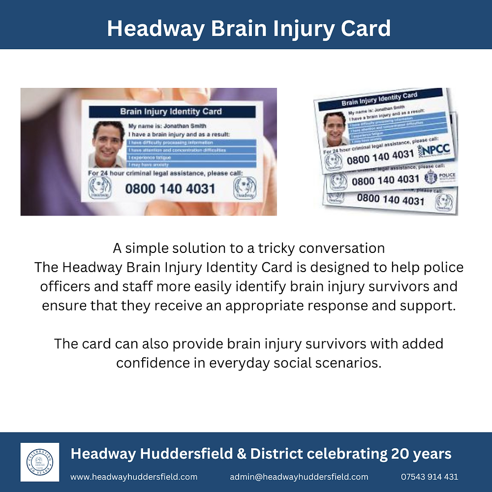 Headway UK Brain Injury ID Cards