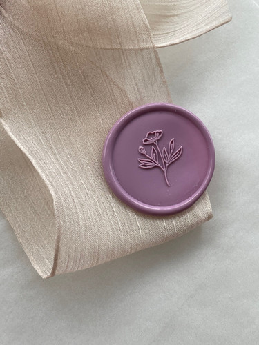 Iris flower round self Adhesive wax seals | Weddinkseals