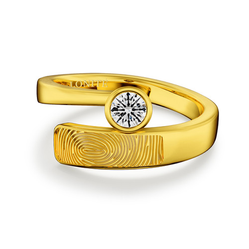 Twist Shank Custom Fingerprint Bezel Set Diamond Ring | LONITÉ ...