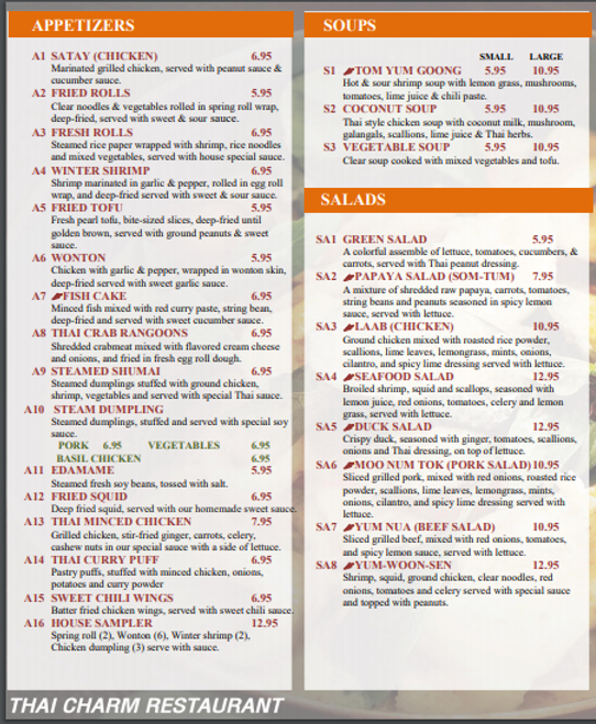 Menu | Thai Charmct