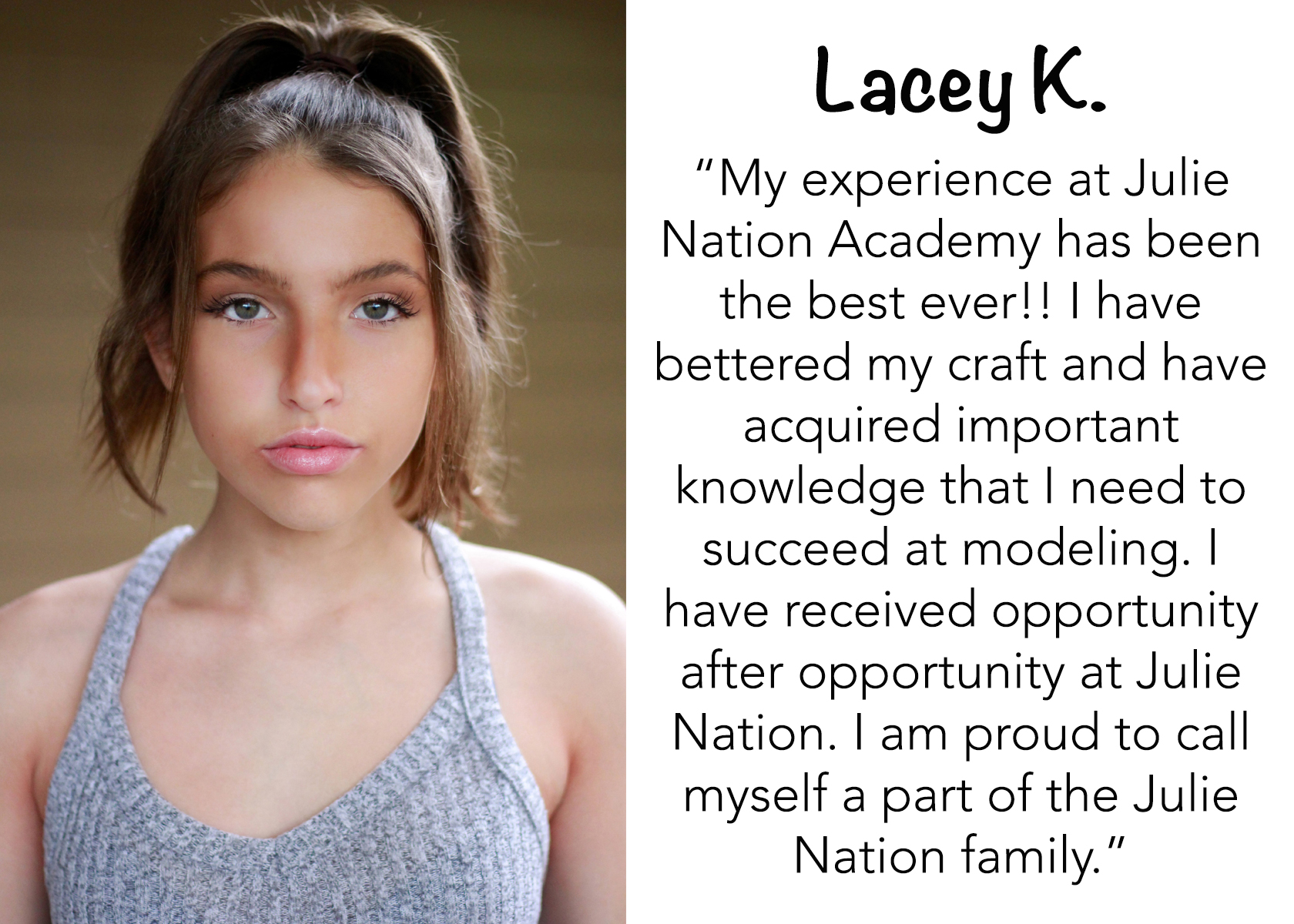 Julie Nation Academy | Modeling