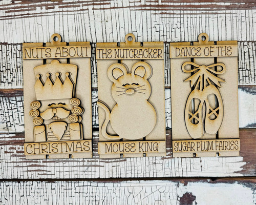 Nutcracker Pallet Christmas Ornaments DIY Blank | DIY Blank Kit Set 1 ...