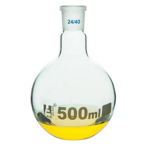 Matraz bola fondo plano cuello corto 24/40 500ml. | Varlab