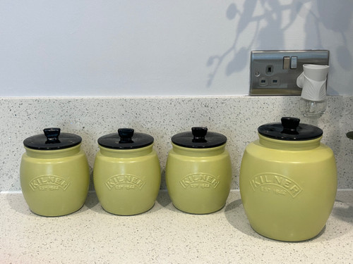 Green Tea Coffee Sugar Kitchen Canisters Sets Kitchen storage ...