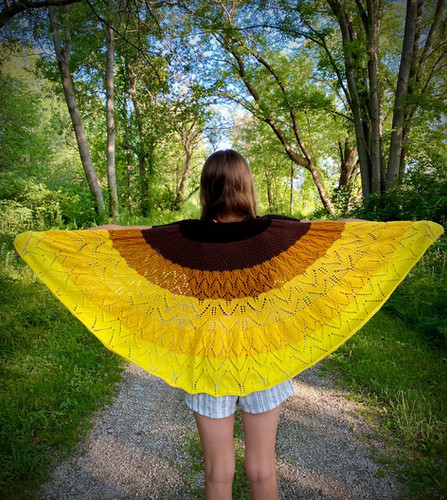 Mirasol Shawl | Knit Sunflower Shawl Pattern | Be Ewenique Boutique