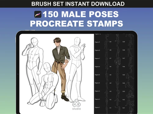 Procreate Male Poses | FUPstudio