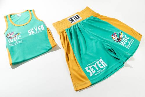 Uniforme De Box Amateur Del Torneo Verde y Oro WBC | Seyer Sports