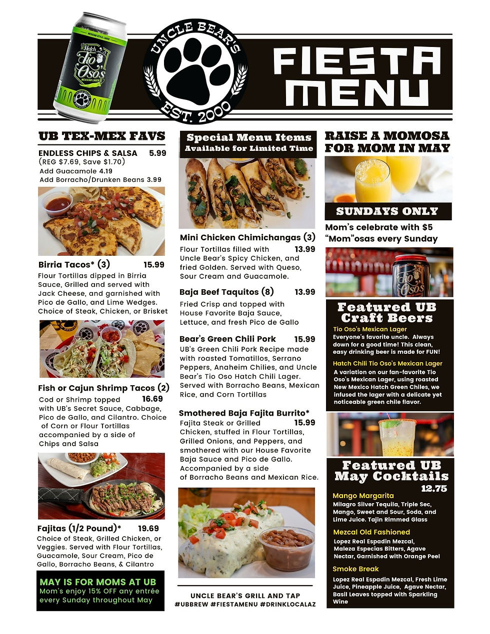GRILL & TAP MENU | UNCLE BEAR'S