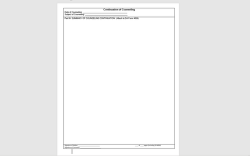 Continuation of counseling for DA 4856 | The Soldier's Spot