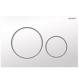 Geberit Sigma 20 Round Dual Flush Push Plate - White w/ Matt White ring ...