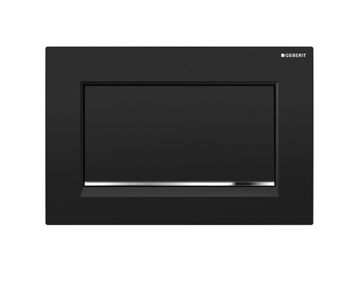 Geberit Sigma 20 Square Dual Flush Push Plate - Matt Black w/ Bright ...