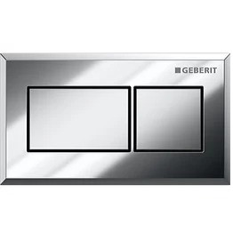 Geberit Pneumatic Dual Flush Push Plate -Chrome w/Brushed chrome | ferrara