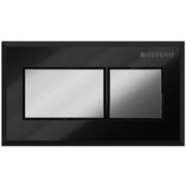 Geberit Pneumatic Dual Flush Push Plate - black trim w/ chrome | ferrara