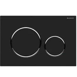 Geberit Sigma 20 Round Dual Flush Push Plate - Matt Black w/ Bright ...