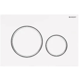 Geberit Sigma 20 Round Dual Flush Push Plate - Matt White w/ white ring ...