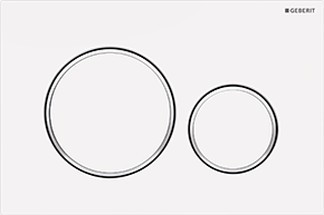 Geberit Sigma 20 Dual Flush Push Plate - Matt White w/ white ring | ferrara