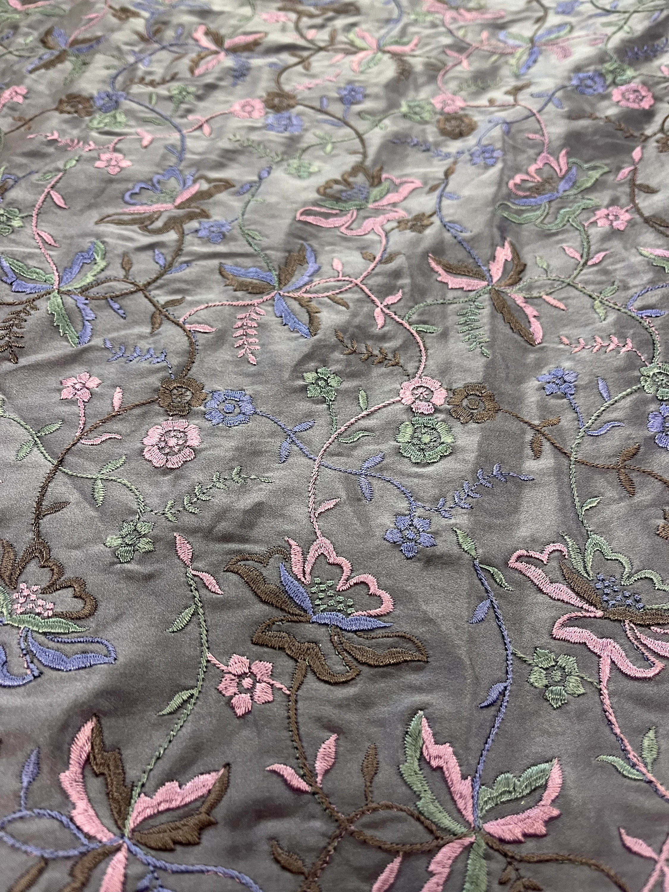 Beaded embroidered floral intarsia fabrics | Universal Fabric