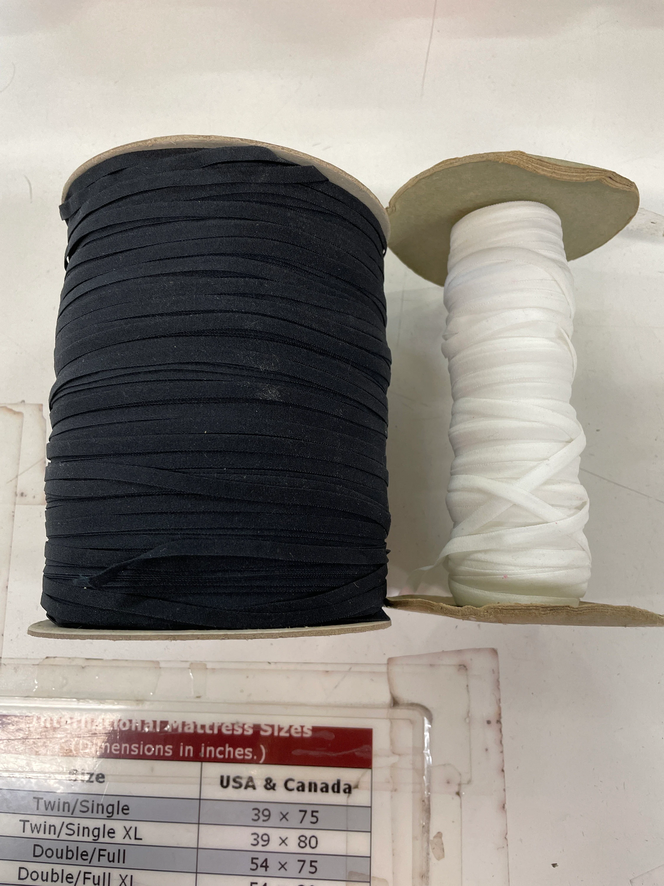 5mm / 7mm Elastic In Black and White by the yard | Universal Fabric