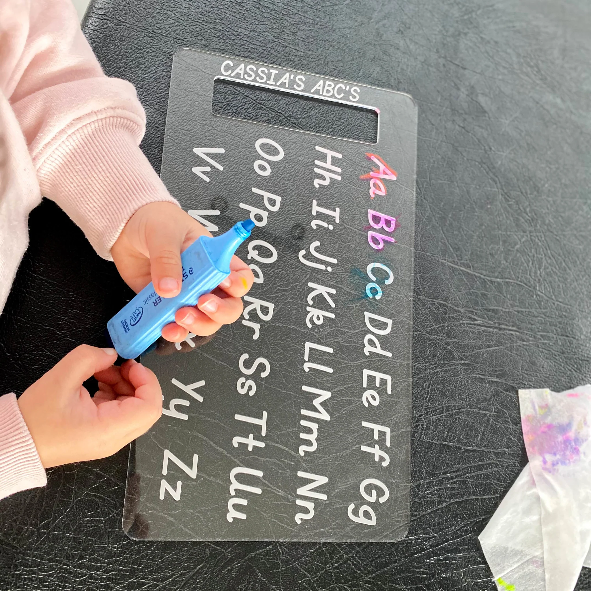Personalised Trace & Erase - ABC board (PRE SCHOOL) | Mama Bear Bebe