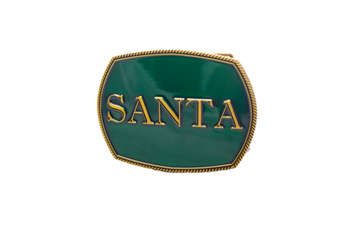 50 SERIES - Santa Buckle, Antique Gold/Green | Stuff For Santa