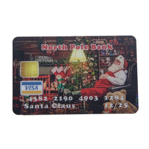 Fake Credit Card Santa Sleeping | Stuff For Santa