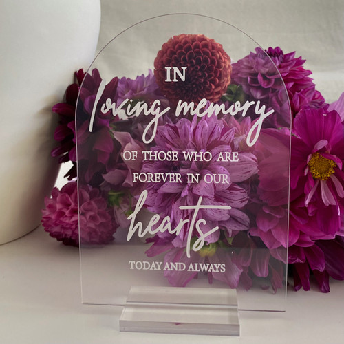 Signs - Acrylic Clear/White Table Sign - In Loving Memory | Nelson ...