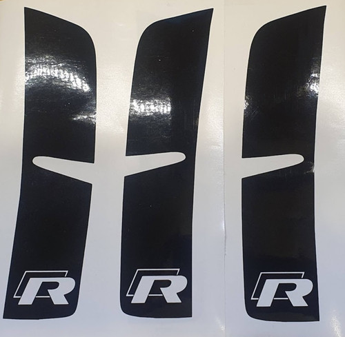 VW Golf R MK7 Gloss/Satin Black Front Bumper Vent Sticker - R Logo