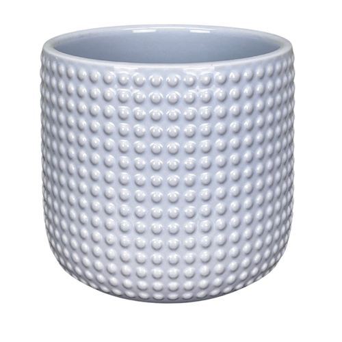 01169 | DOTS CERAMIC POT 6" LIGHT BLUE | All Categories Inc