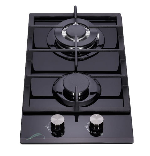 30cm Glass Kitchen HOB with 2 Aluminium Burners and Auto Ignition 2300G ...