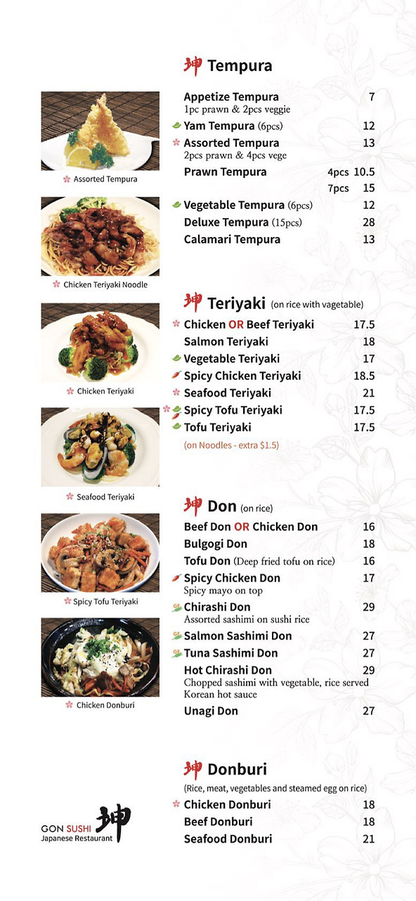 MENU | Gon Sushi