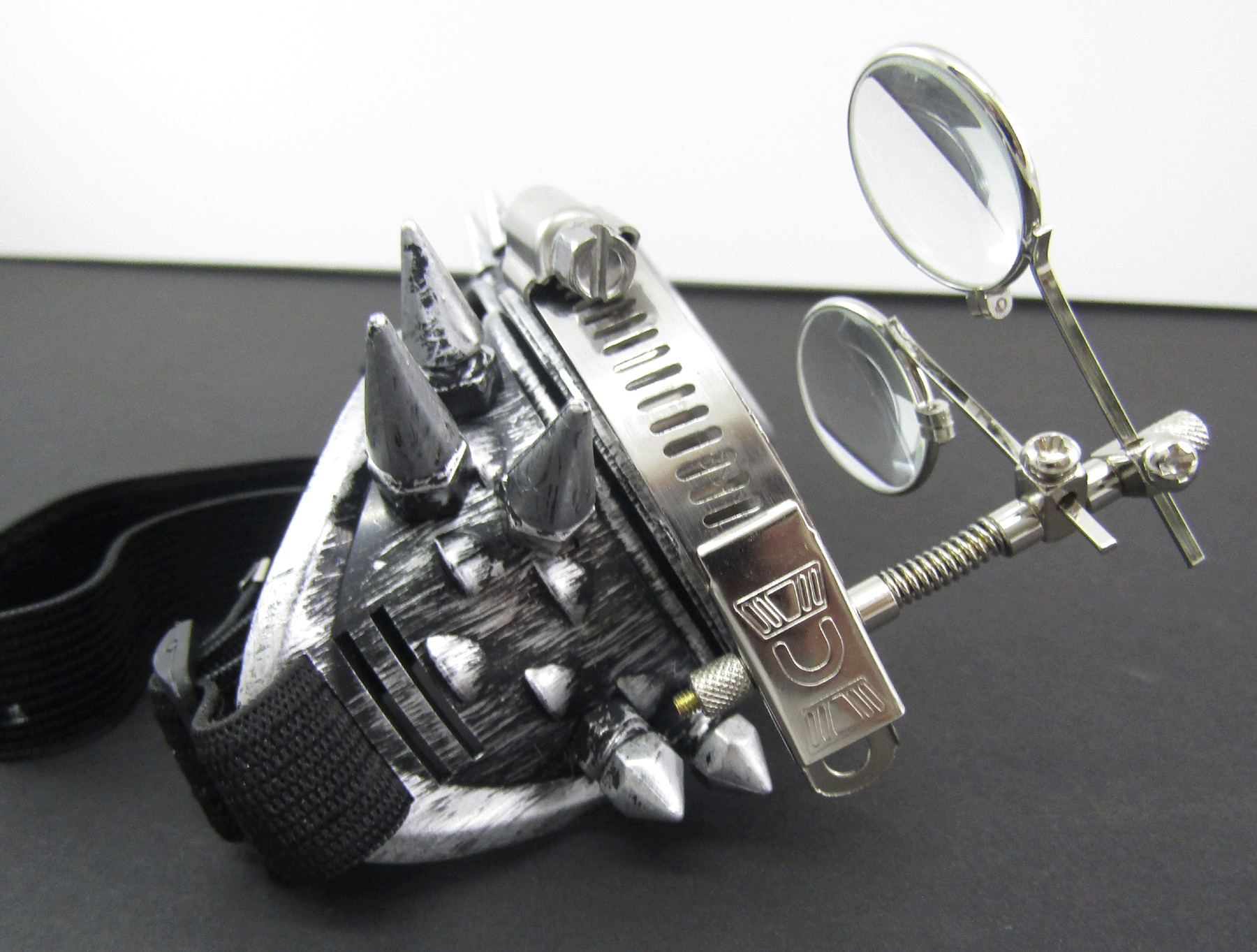 Antique Silver Goggles with Double Loupe | Stella's