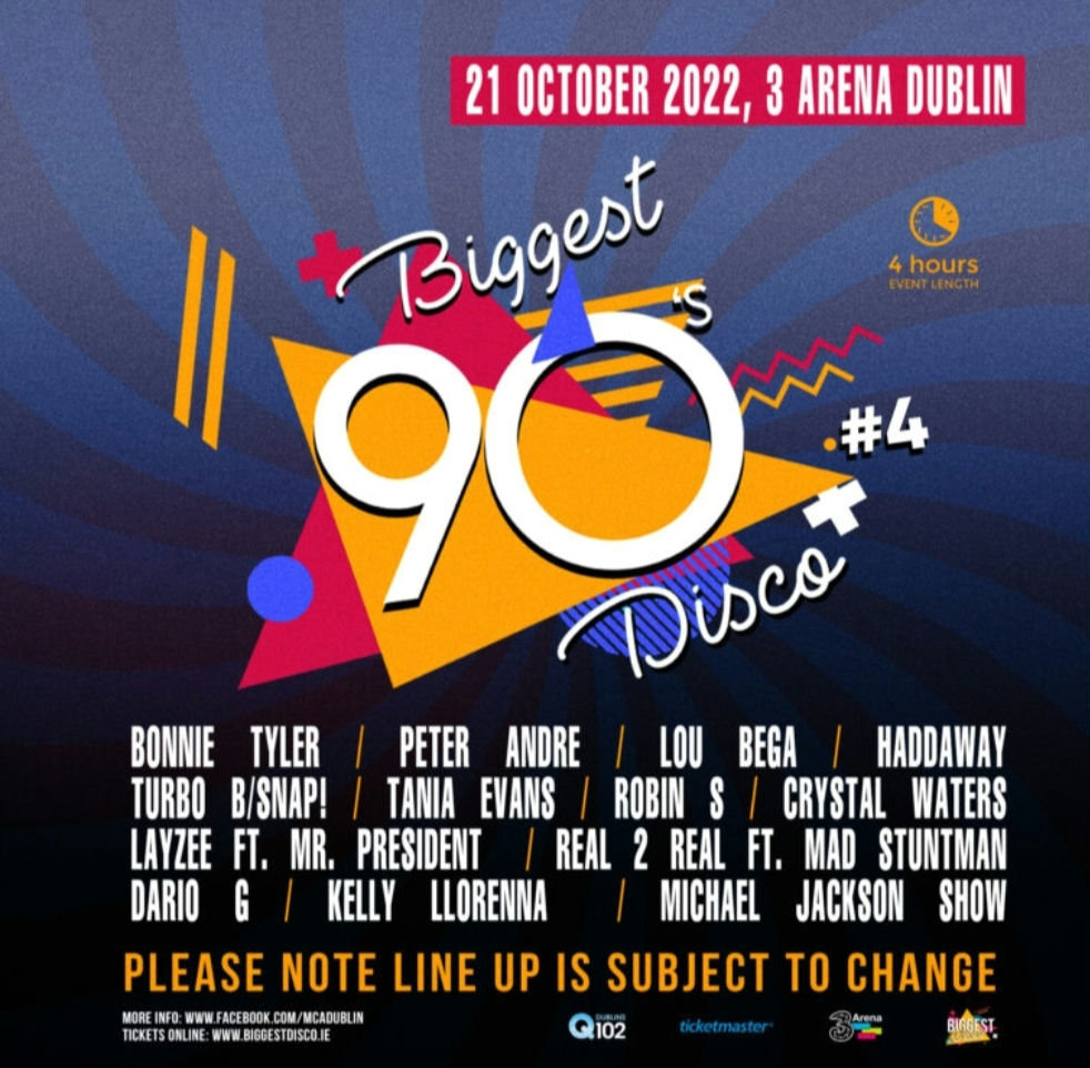 The Biggest 90’s Disco Is BACK this October At Dublin’s 3 Arena