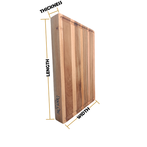 Butcher Block (Edge Grain) Acacia + Genuine Mahogany Wood 1.5" x 10" x ...