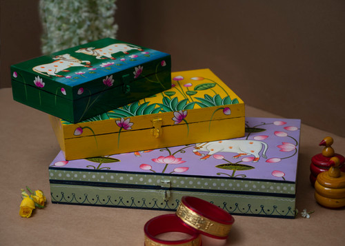 Pichwai Handpainted Wooden Boxes | Truly Tribal