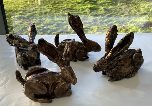 Box of 4 Clay Hare Sculpture Kits | jogardenart.co.uk