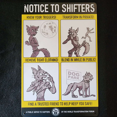 Notice Shifters Metal Sign | Inanimorphs