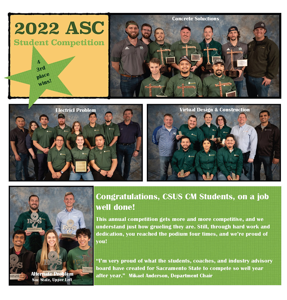 Sacramento State CM Students Place 3rd, Three Times at this Year's ASC ...