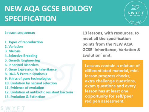 GCSE Biology - 'Inheritance, Variation & Evolution' lessons | Swyft ...