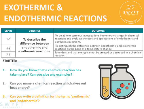 EXOTHERMIC & ENDOTHERMIC REACTIONS - CHEMICAL CHANGES | Swyft resources