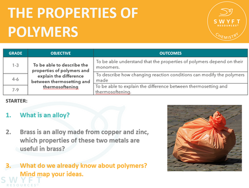 PROPERTIES OF POLYMERS - USING RESOURCES | Swyft resources