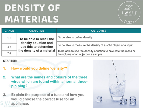 GCSE Physics - Density of Materials | Swyft resources