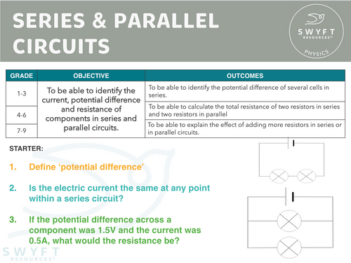 GCSE Physics - Series & Parallel Circuits | Swyft resources