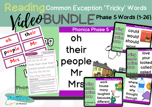 Phase 5 Phonics | Tricky Words 1-26 | 5xVIDEO LESSONS | Flashcards ...