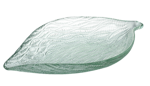 Leaf Platter Recycled Green Glass Fruit Bowl Serving Dish - Parlane ...
