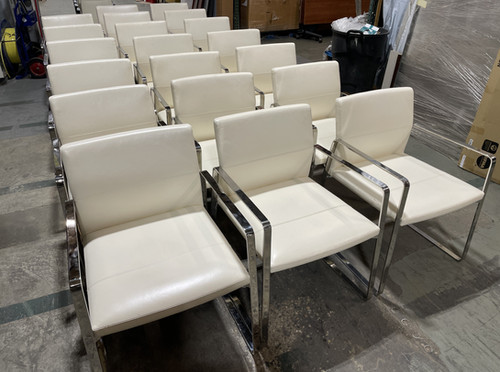 Celon Arm Chair By Bernhardt Design White Leather | CubeOfficeFurniture