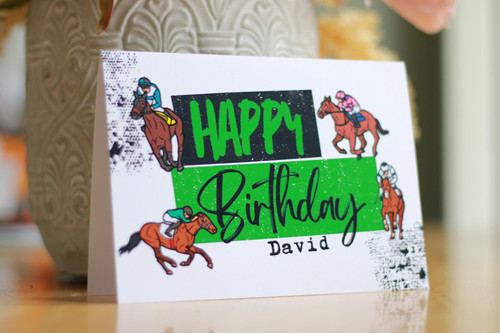 Horseracing birthday card for him | Shushie Cards