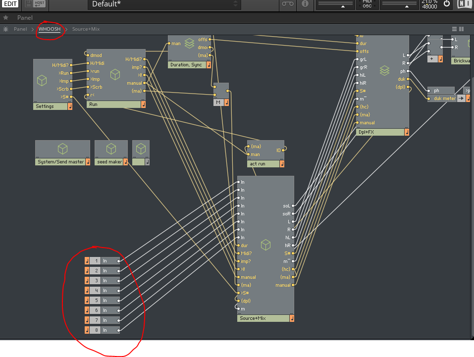 Modifying Whoosh to route tracks' audio output directly into it (Reaper)