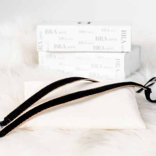 Black Gold Beaded Bra Straps | Fancy Bra Straps