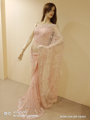 Light Pink Sequins Embroidered Saree | Sanaaz CoutureIntroducing the ...